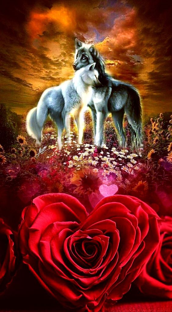 Rose Wolf (velvet cloth) AB drill full round/square diamond painting