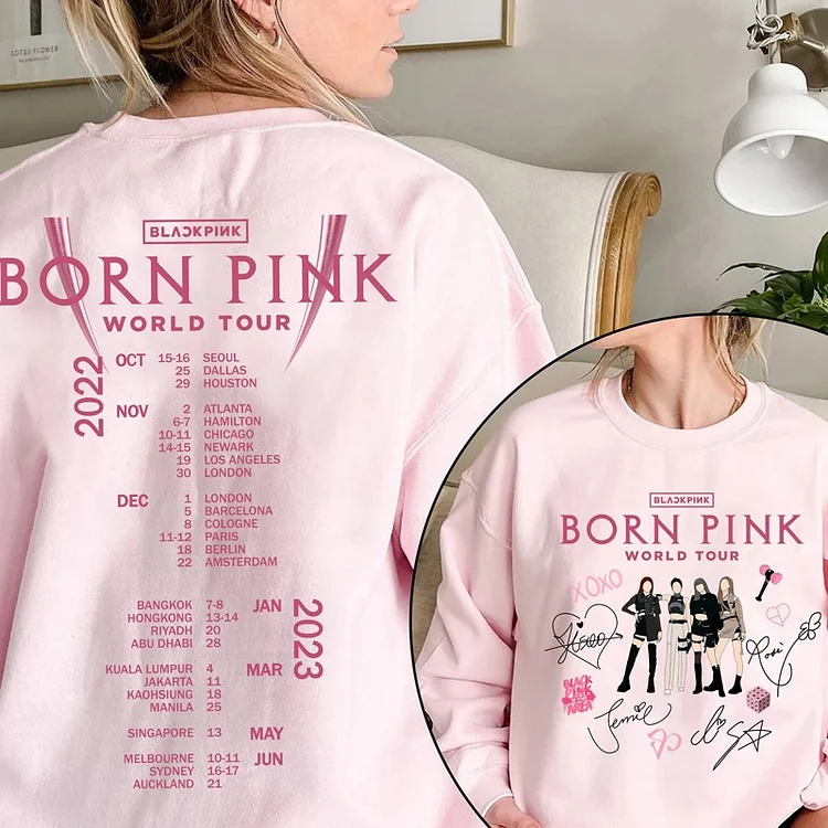 BLACKPINK World Tour Born Pink Cartoon Hoodie