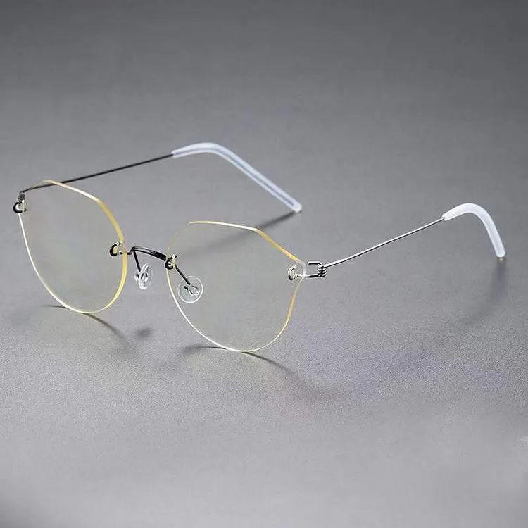 Denmark Brand Screwless Rimless Glasses Frame Men Titanium Ultralight ...