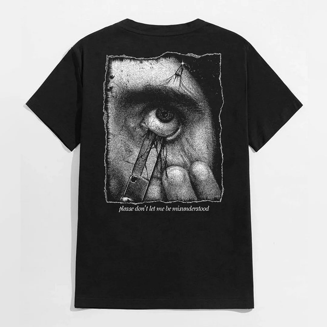 Please don't let me be misunderstood Black Print T-shirt