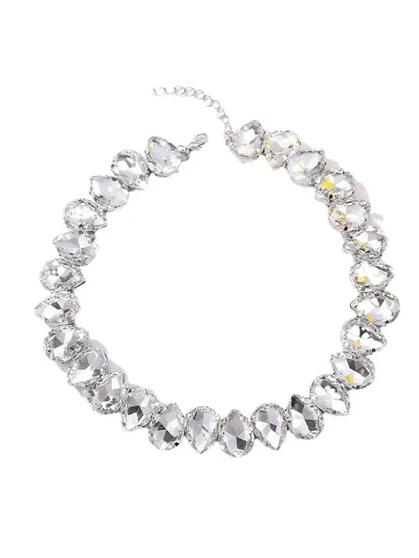 Dazzling Opulence: Chains Rhine Stones Necklaces Accessories
