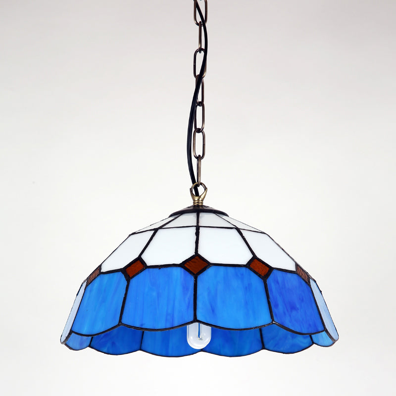 Pastoral Loft Modern Blue Glass Pendant Light LED E27 Art Deco Vintage ...