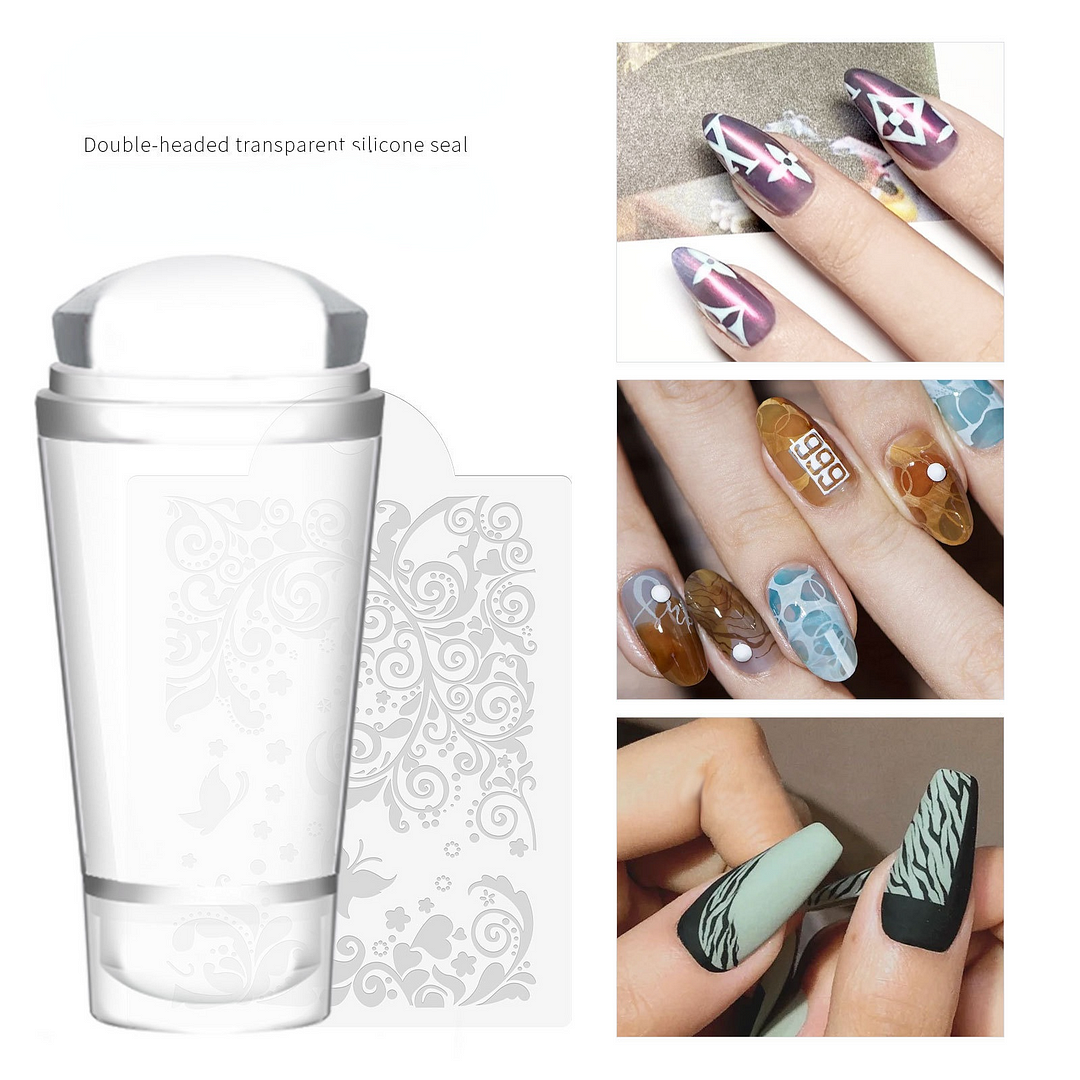 Churchf Nail Stamper Set Jelly Head With Scraper Nail Art Template ...