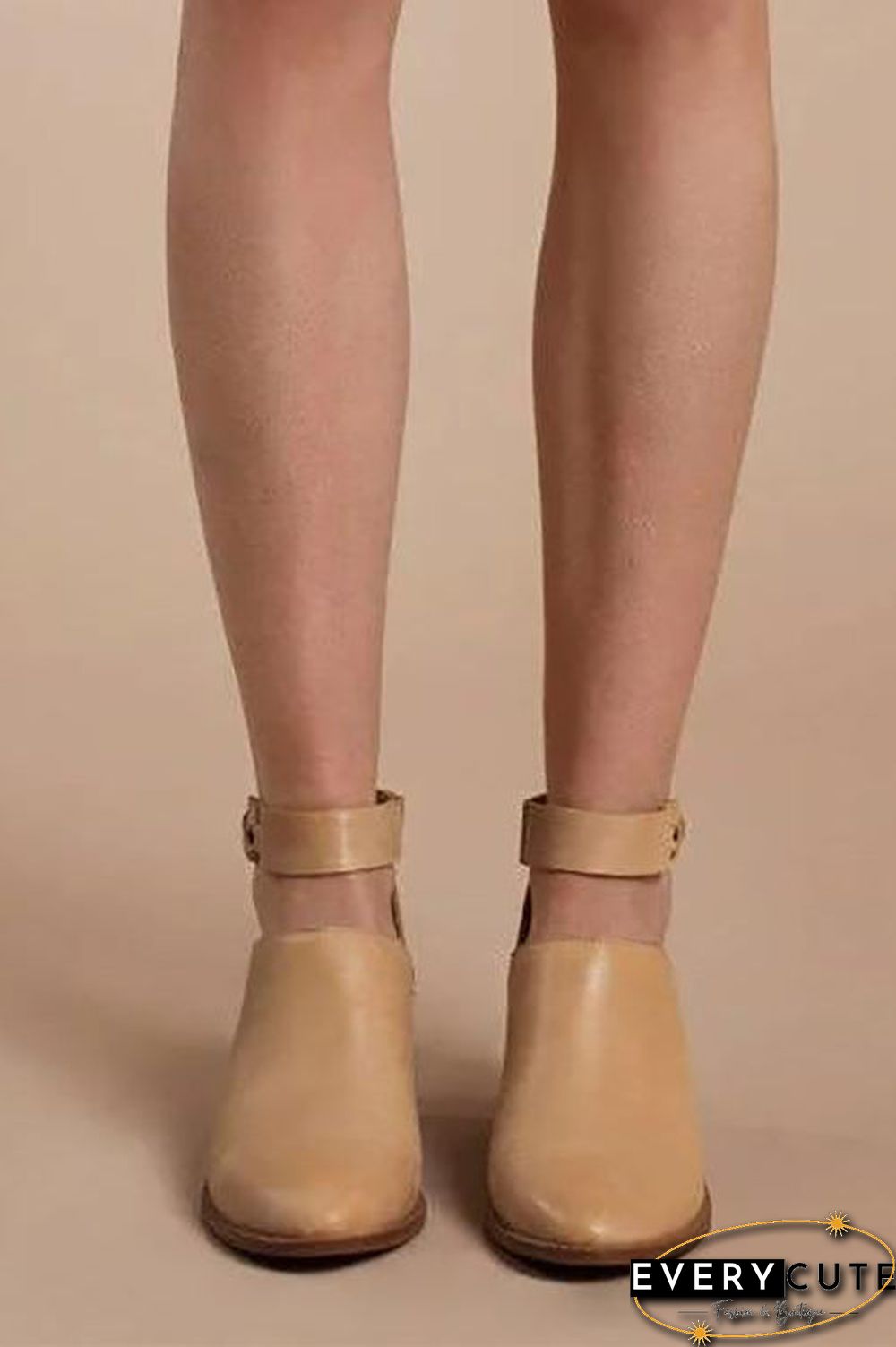 Chunky Heel Zipper Ankle Booties