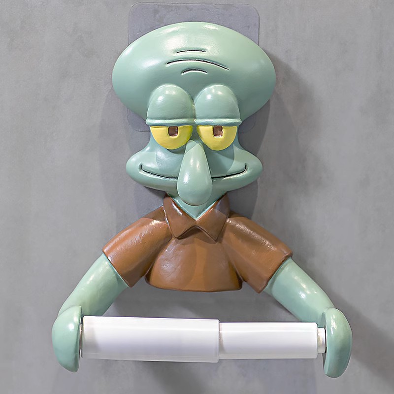 Villain Cute Squidward Paper Roller Wall-mounted Storage Tray Hanger ...