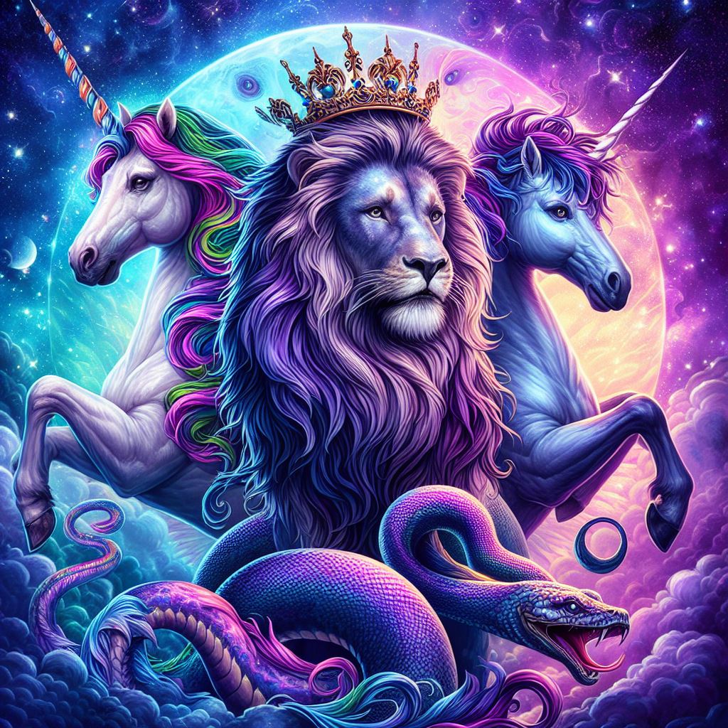 Lion King Unicorn Snake (velvet cloth) full crystal round/square ...