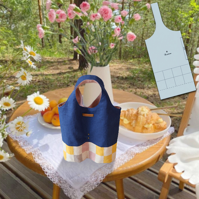 Double Cup Carrier Bag Sewing Template - With Instructions