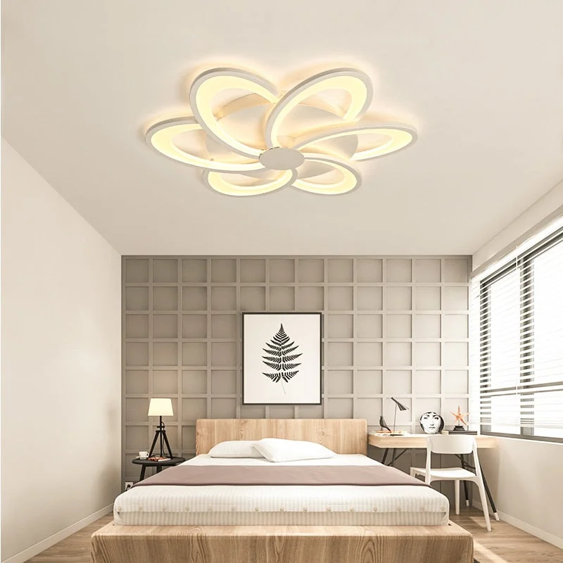 White Finished Modern LED Ceiling Lights For Living Room Bedroom ...