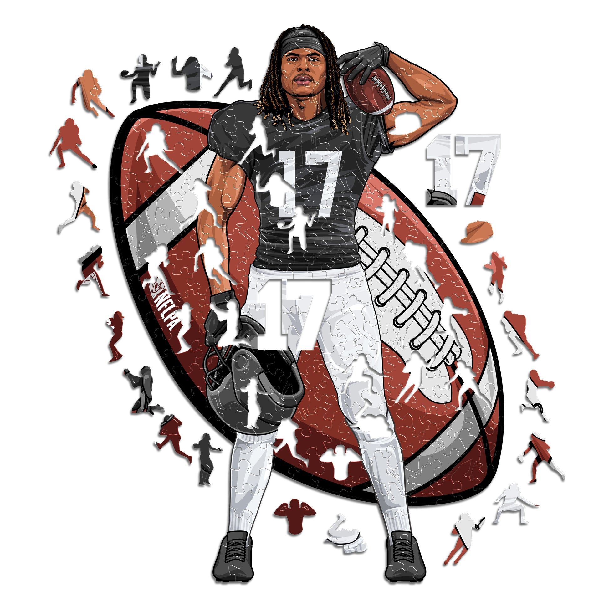 Davante Adams-Wooden Puzzle Players