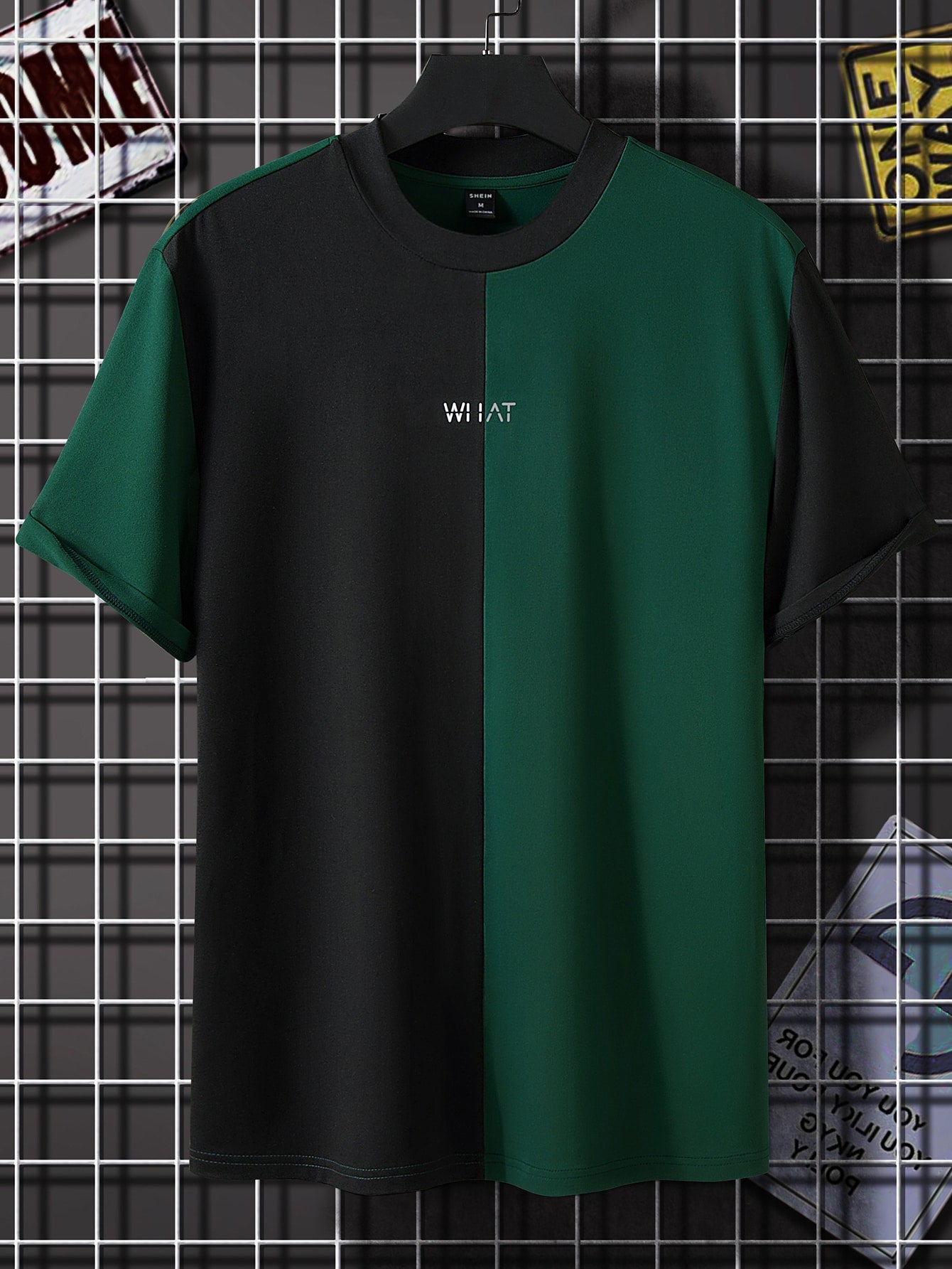 Men Two Tone Letter Graphic Tee