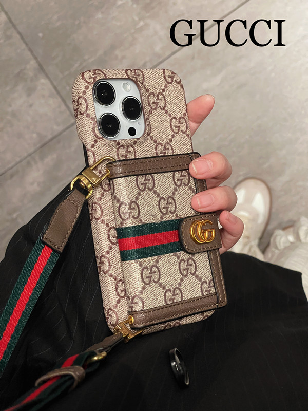 GUCCI Official Ophidia GG Leather Gucci Wallet Crossbody Apple iPhone ...