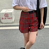 RED CHECK SHORTS WITH BELT