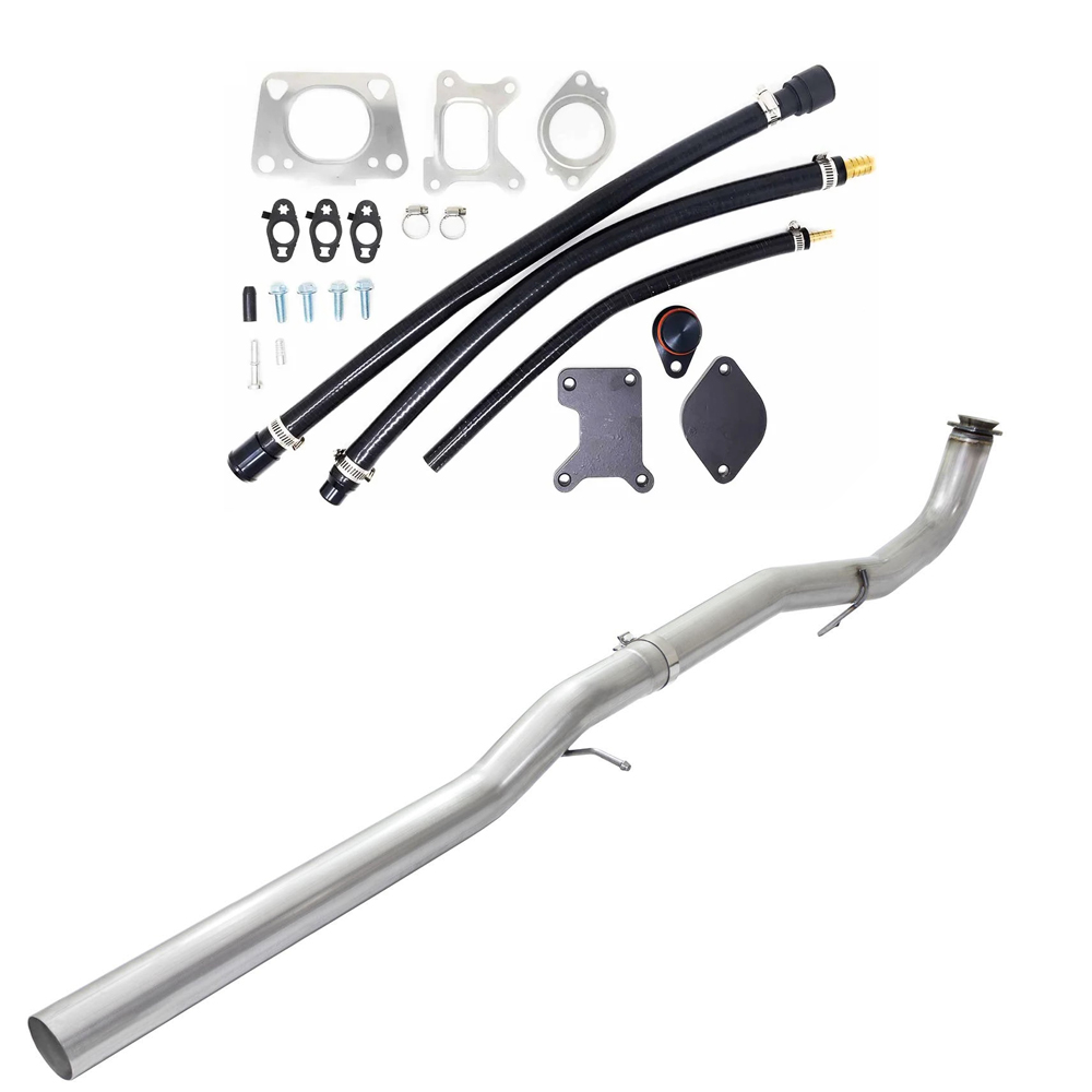 2017-2019 GM 6.6L Duramax L5P EGR Delete kit with 4" DPF & Cat Delete ...