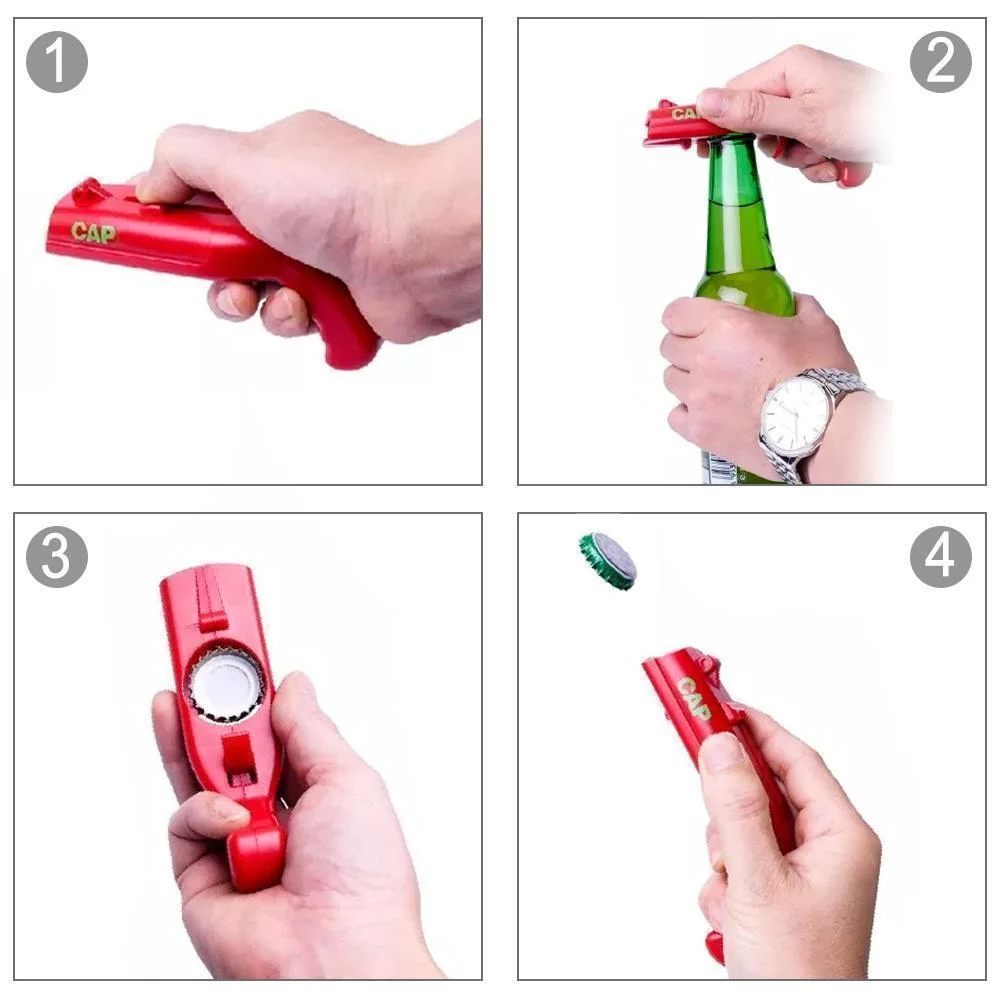 Cap Gun Beer Bottle Opener, Launcher Shooter Bottle Opener