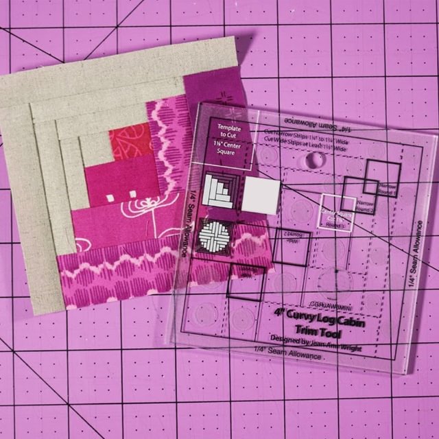 Curvy Log Cabin Trim Tool Finished Blocks Quilt Ruler