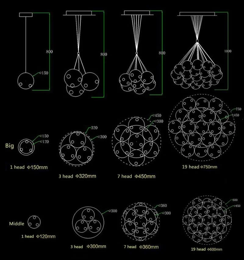 Nordic Modern LED Double-Deck Glass Ball Pendant Lights G4 Bulb Hall Lights