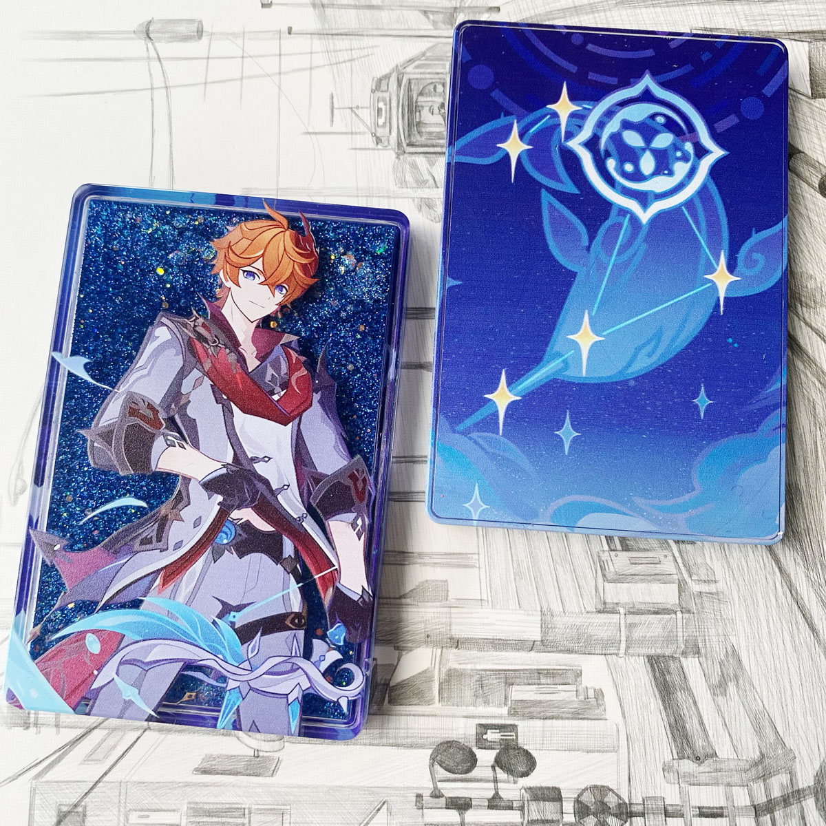 Tartaglia Genshin Impact Acrylic Brick Quicksand Mahjong