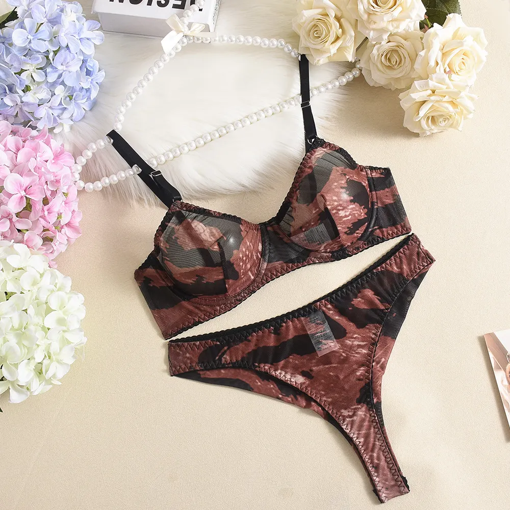 Uaang Uaang For Sexy Underwear Three-Point Steel Ring Leopard Mesh Sexy ...