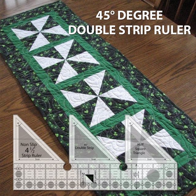 45° Degree Double Strip Ruler - With Instructions