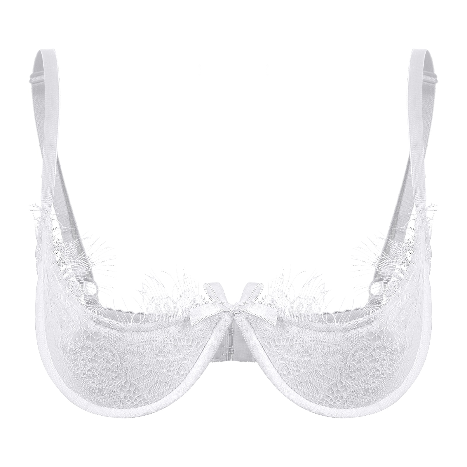 Billionm Womens Lingerie Open Chest Bras 1/2 Cup Push Up Underwire Lace ...