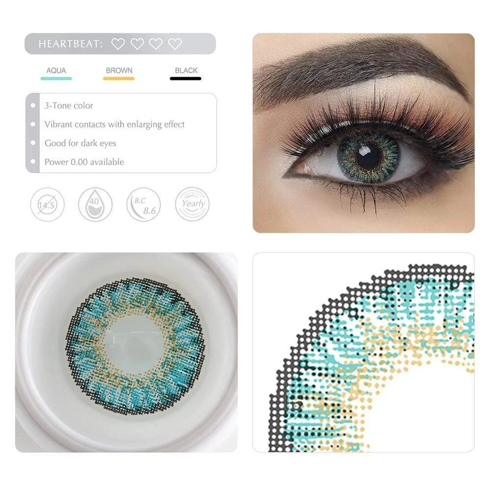 Men's 3 Tone Turquoise Colored Contacts