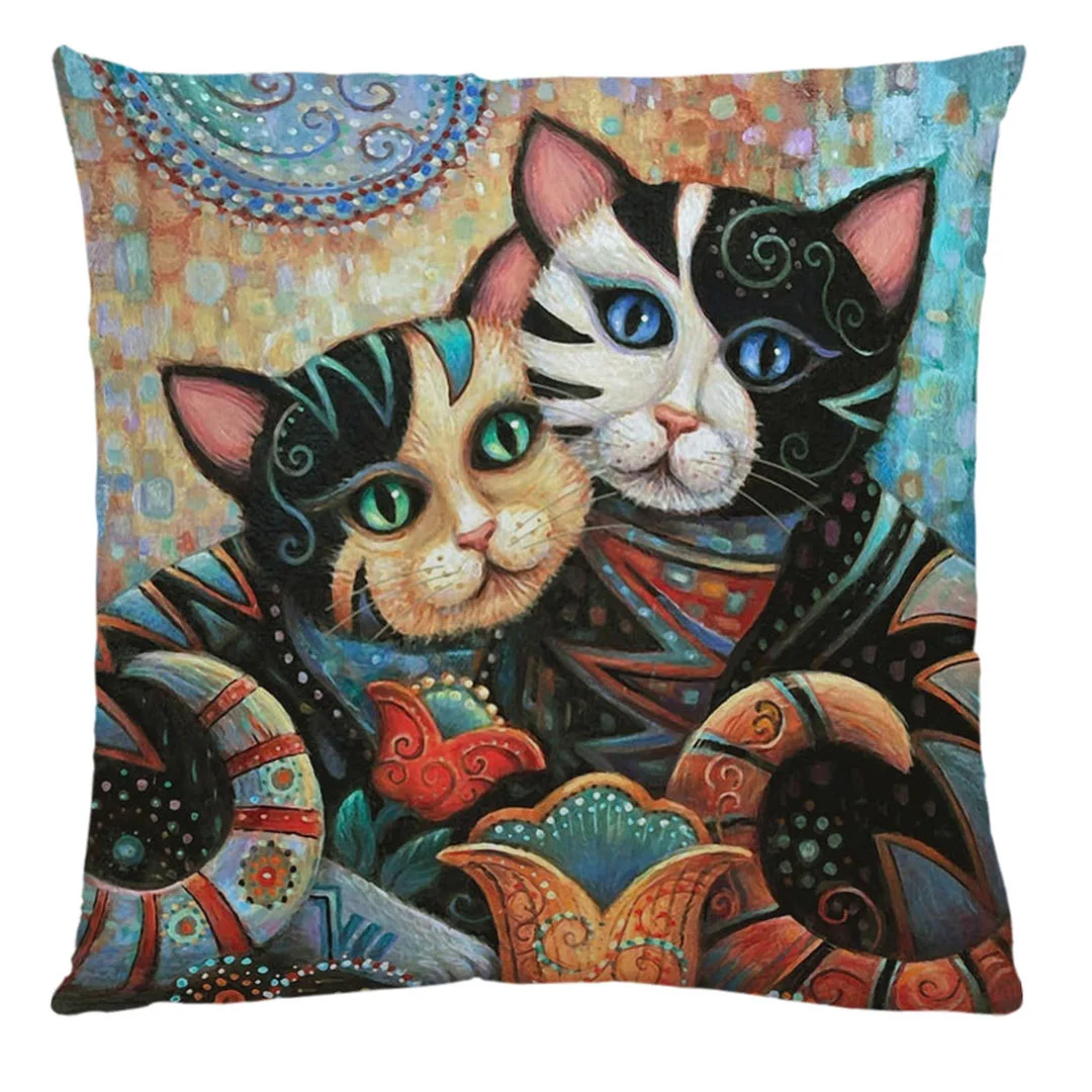 Gustav Klimt Cats Art Pillowcases