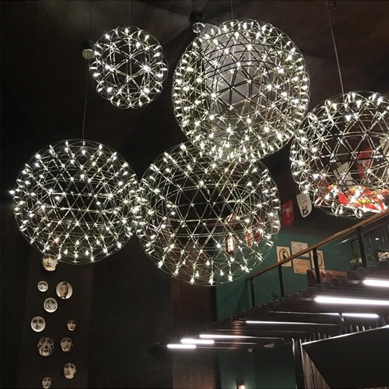 Firework Ball Pendant Lighting Fixtures Chrome/Gold Stainless Steel ...