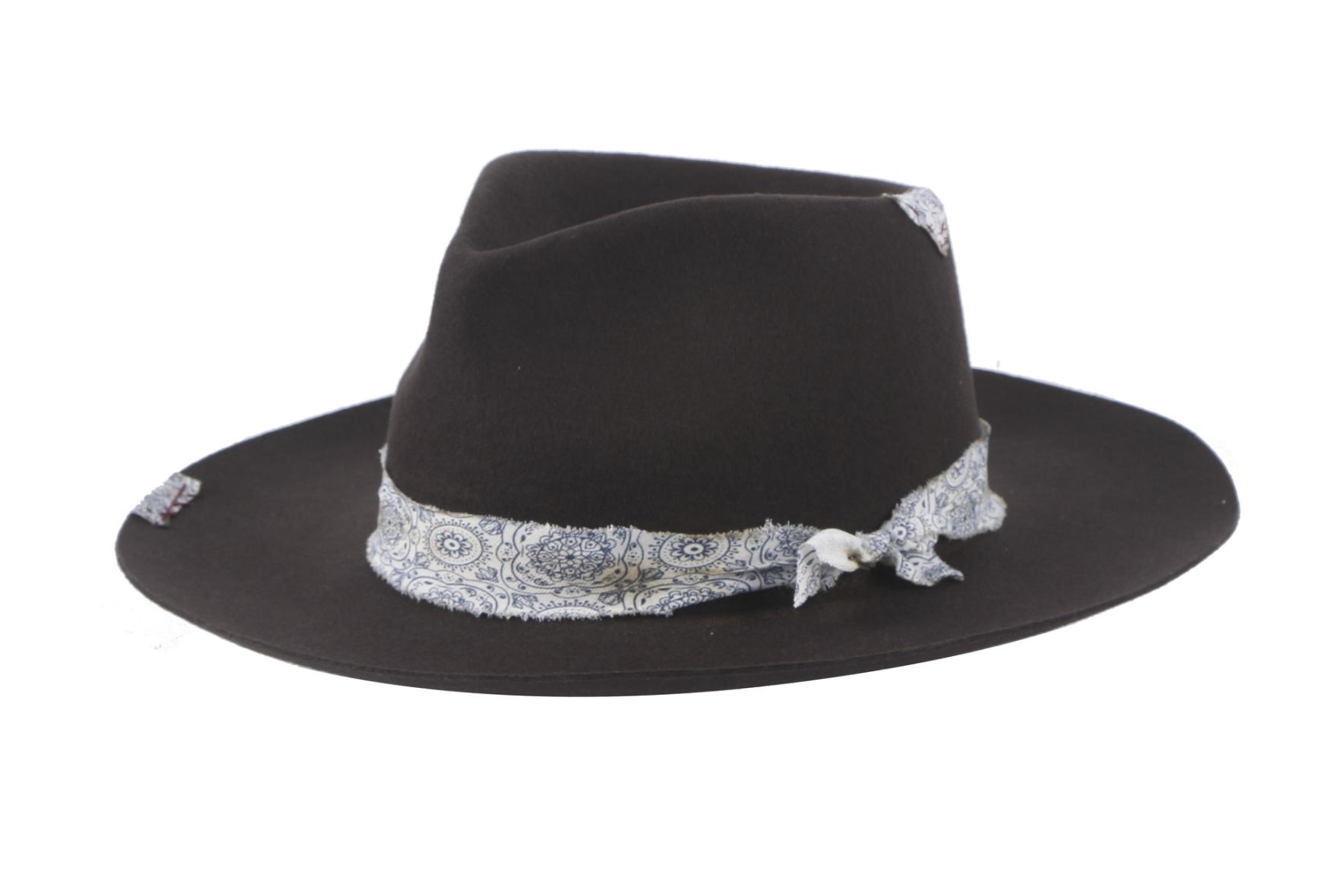 Vintage-Fedora Hat With black & Wide Brim