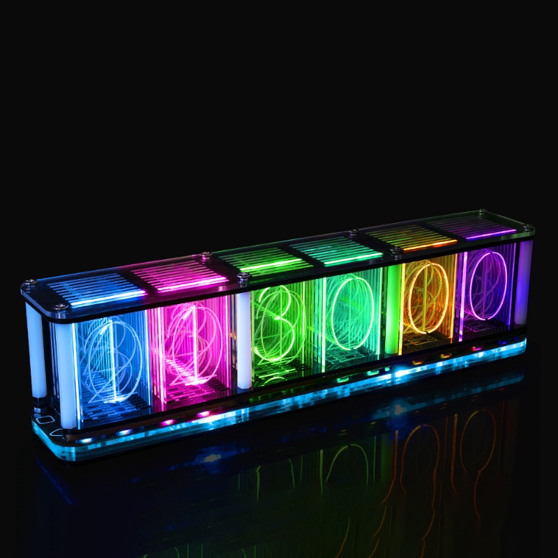 Full Color RGB Light Tube Clock LED Music Spectrum DIY Kit Gift