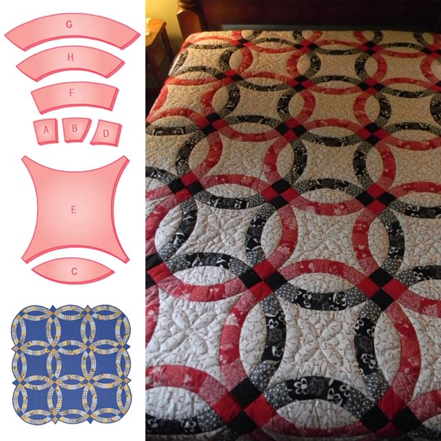 Double Wedding Ring Book & Template Set(8PCS) + Manual