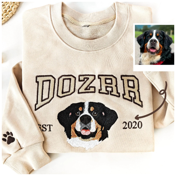 Custom Dog Sweater, Embroidered Cat Crewneck gift for Pet Owner, Gift ...
