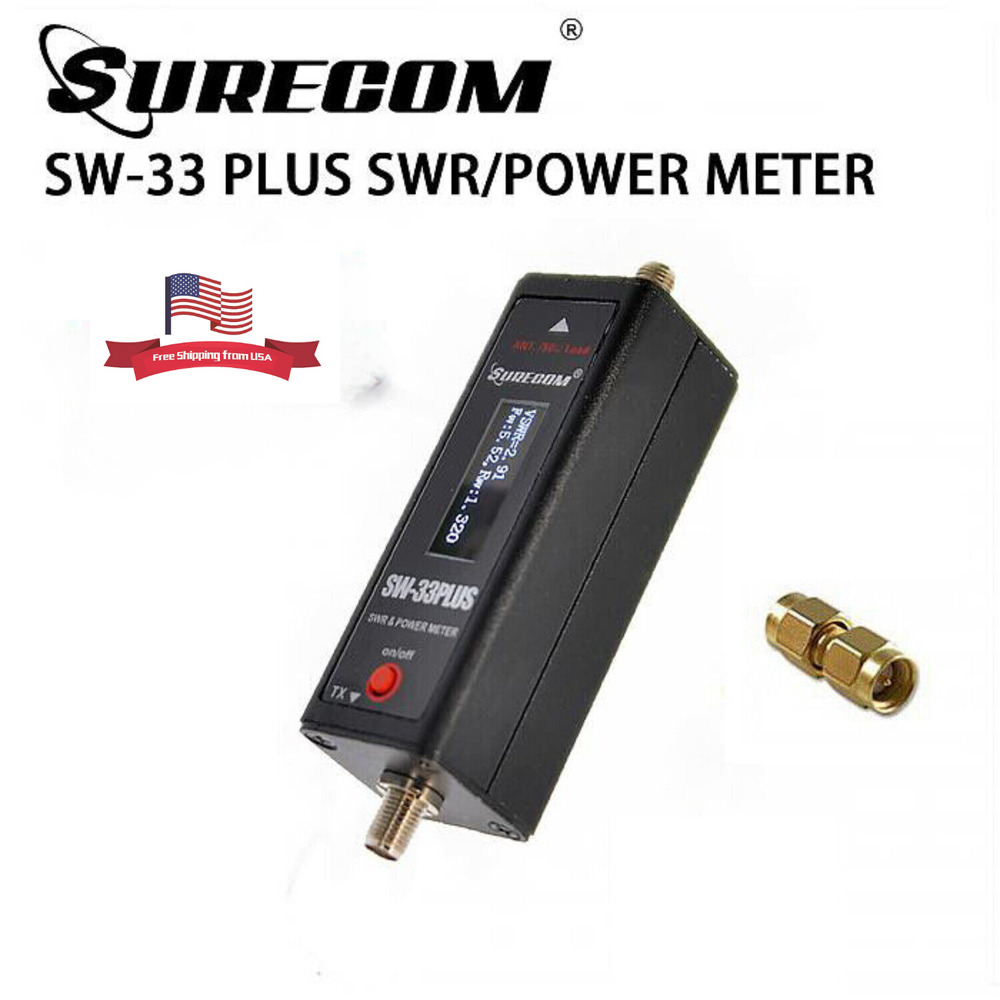 Surecom SW-33Plus Mini RF Power&SWR Meter VHF/UHF 125-525 MHz Tester ...