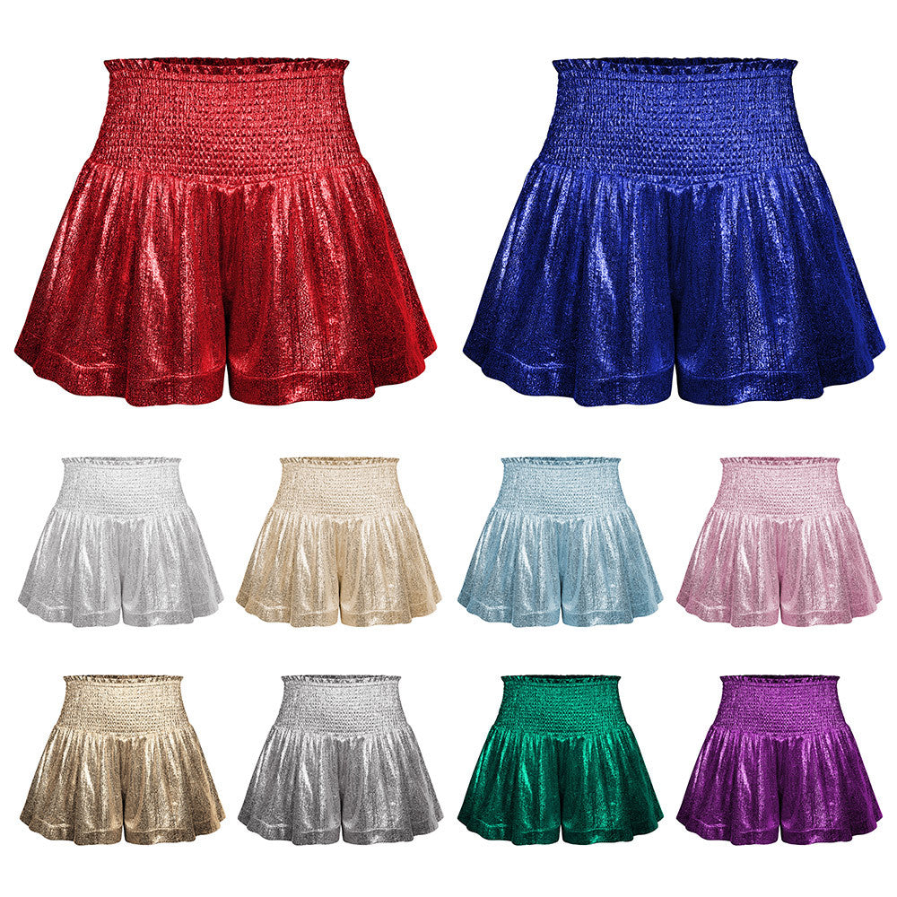 Woherb Cheerleading High Waist Stretch Flash Pants