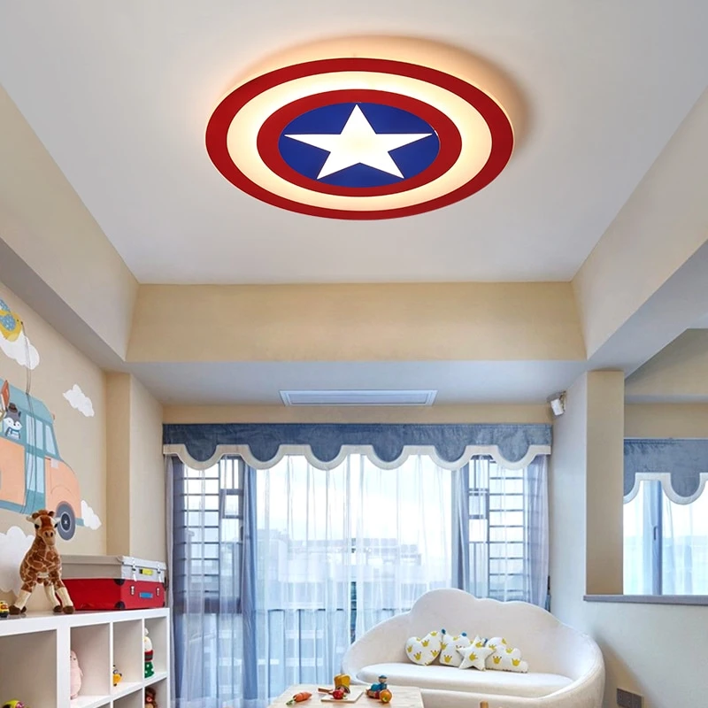 Kids LED Ceiling Lights Captain America With Remote Control For Bedoom ...