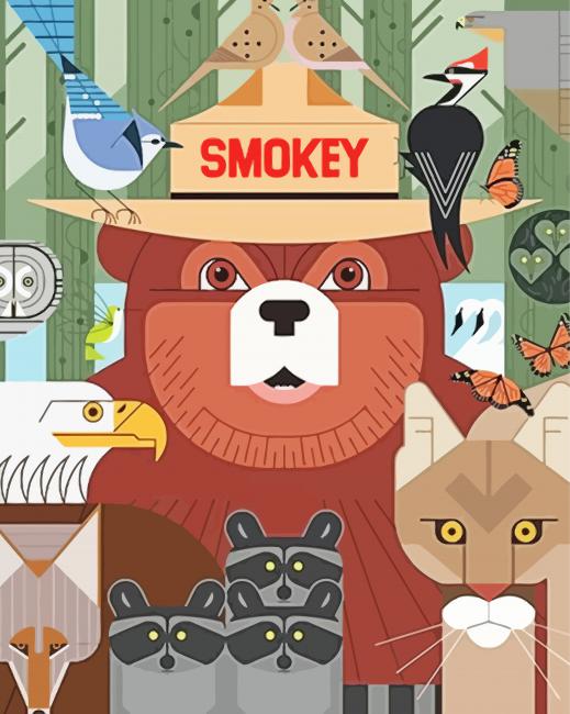 DIY Painting By Numbers | SMOKEY BEAR- 40*50cm