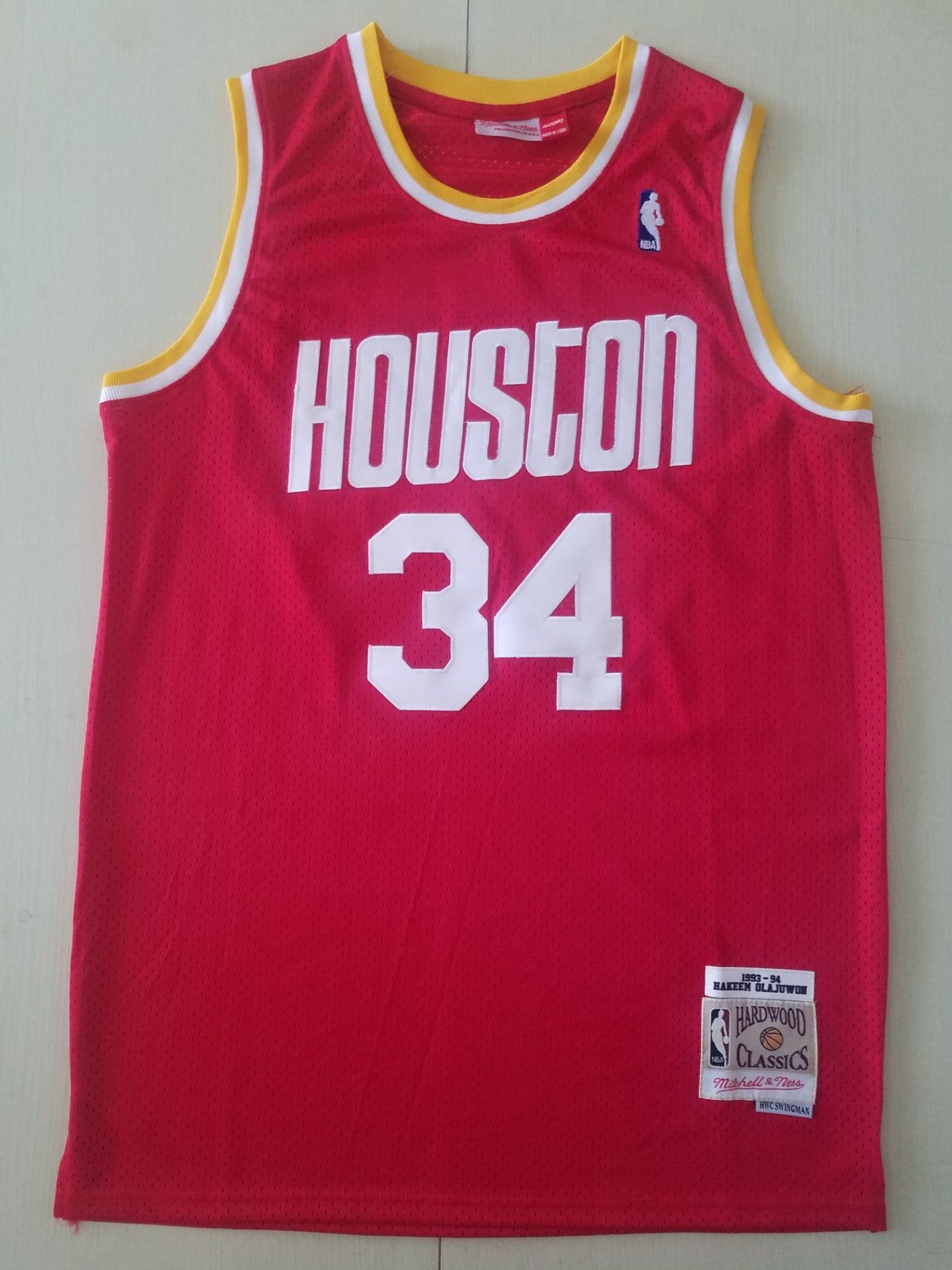 Mens Houston Rockets Hakeem Olajuwon 1993 94 Hardwood Classics