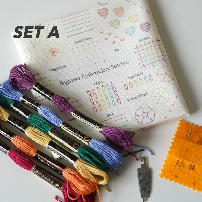 Beginner Embroidery Kit - With Detailed Instructions And Patterns
