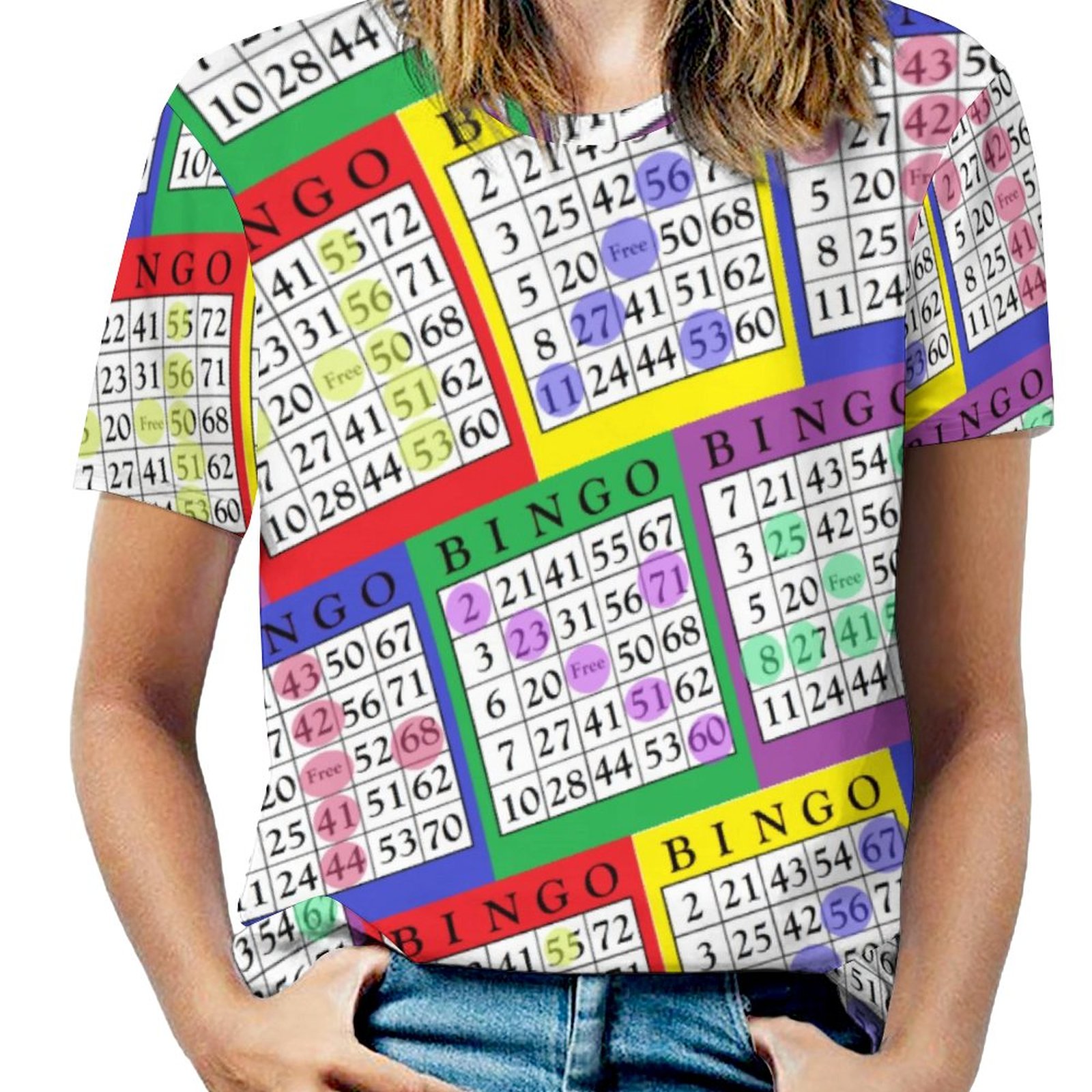Winning Bingo Cards Woman Plus Size Tunic Blouses