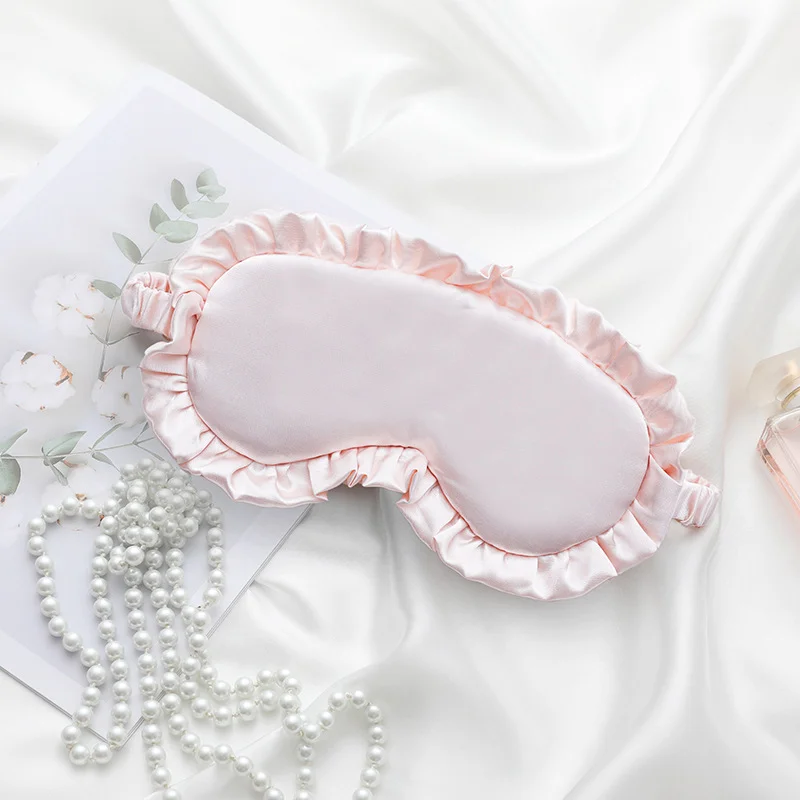 Ruffled Shading Travel Silk Eye Mask