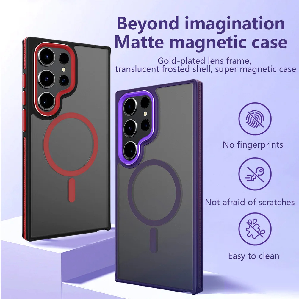 Matte Magnetic Adsorption Phone Case For Samsung