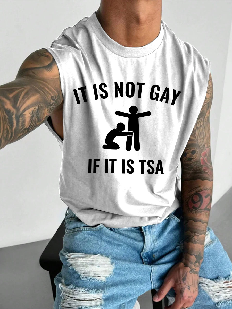 Men's It’s Not Gay İf İt’s Tsa LGBT Gay Pride Art Wide Shoulder Vest