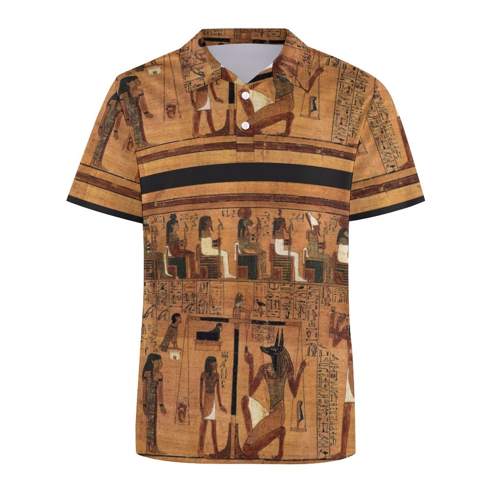 Hieroglyphics Papyrus Ancient Egyptian Men's Short Sleeve Polo Shirts ...