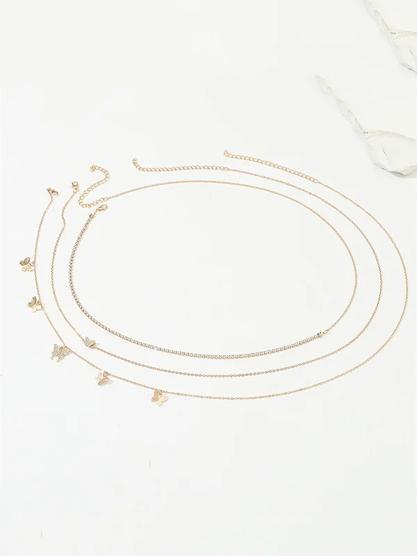 Butterfly Shape Chains Triple Layered Waist Chain Accessories