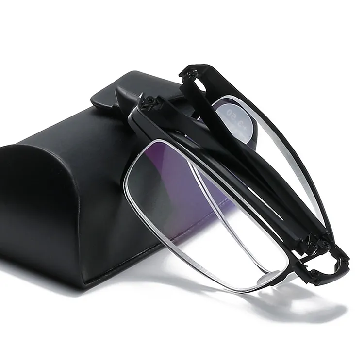 Blue Anti-Light Reading Glasses Metal Foldable Presbyopia Men's ...