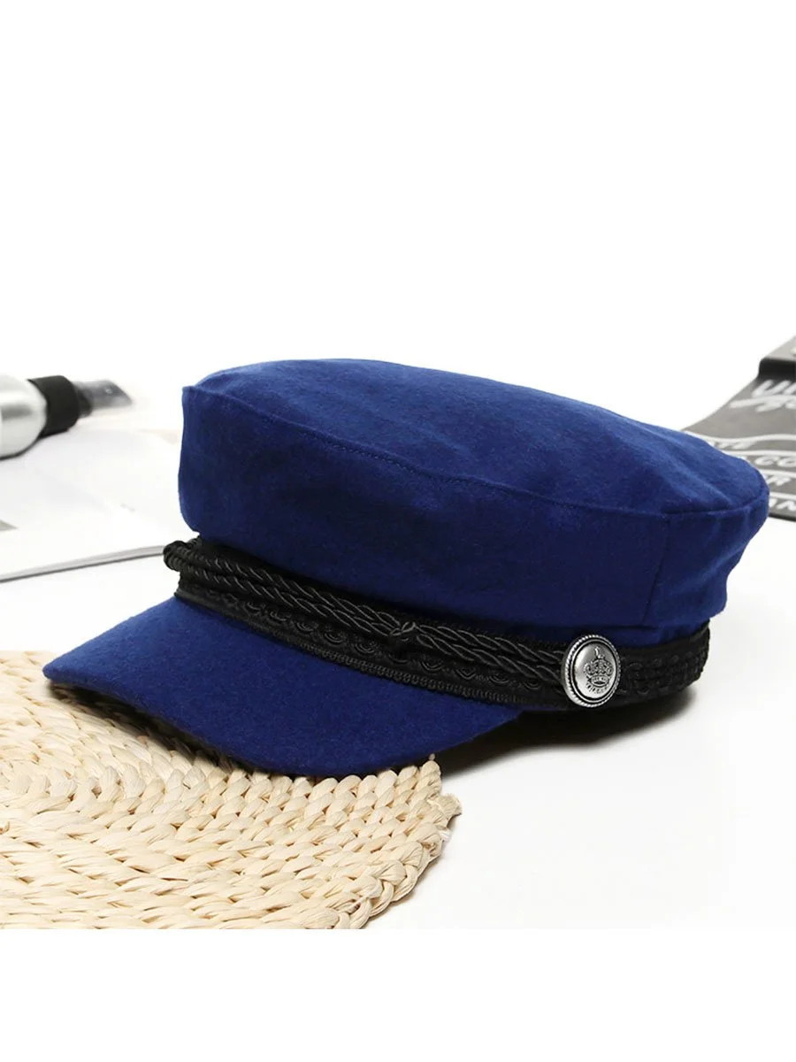 Streetwear Hat Fashion Wool Octagonal Cap