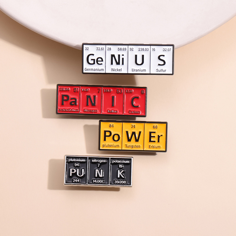 Periodic Table of Chemical Elements Enamel Pin Brooch Creative Button ...