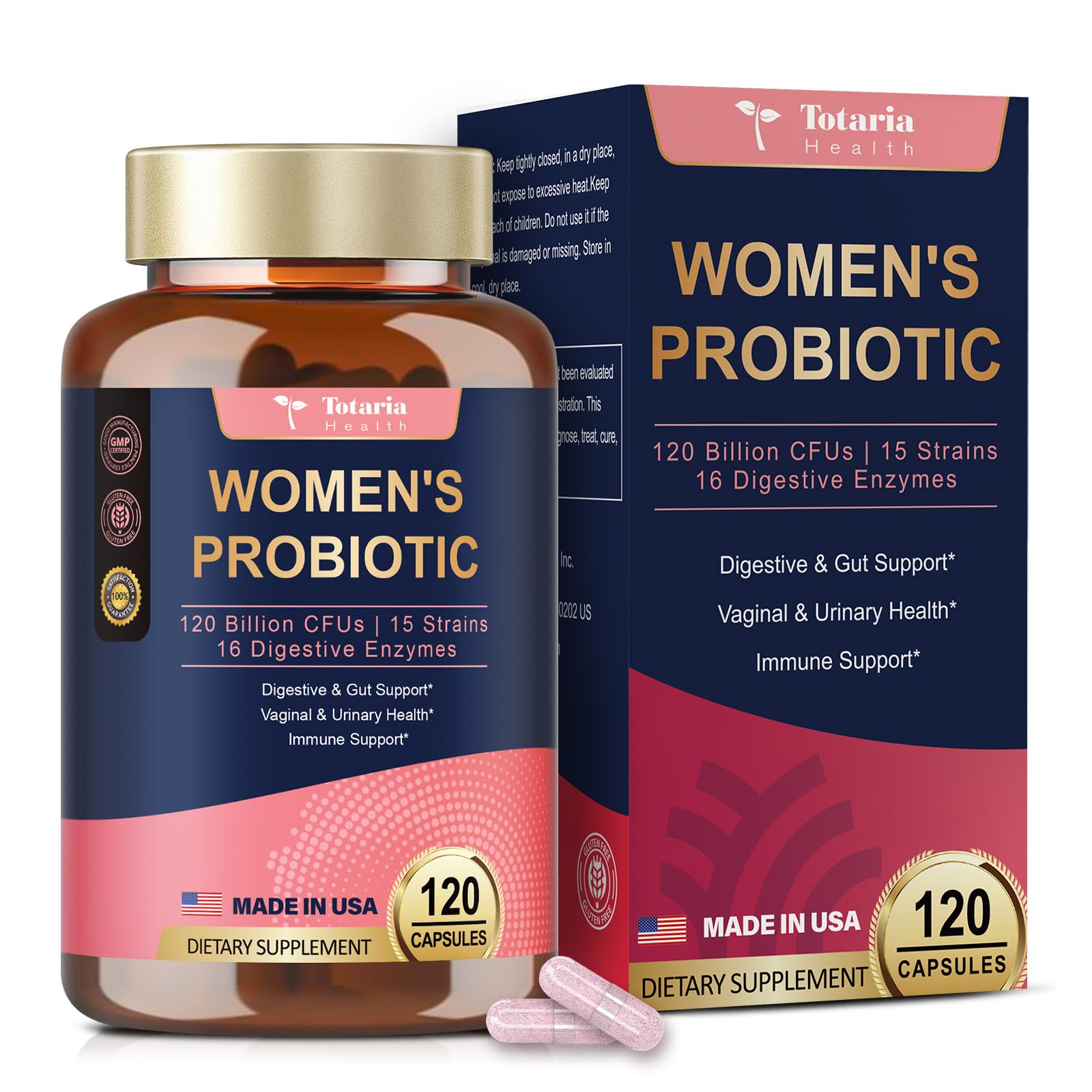 Probiotics for Women, 120 Billion Women Probiotic, Digestive Enzymes ...
