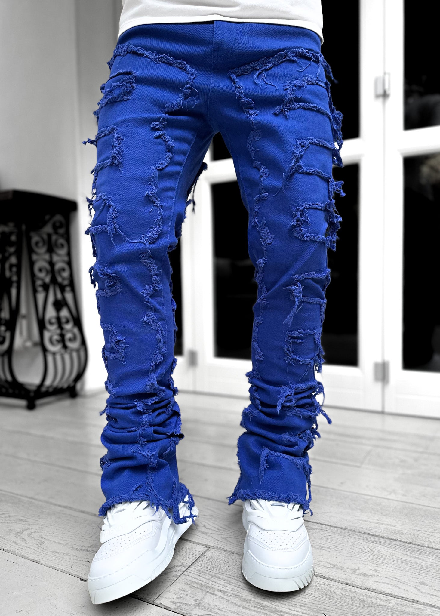 Royal Blue Blood Diamond Stacked Denim