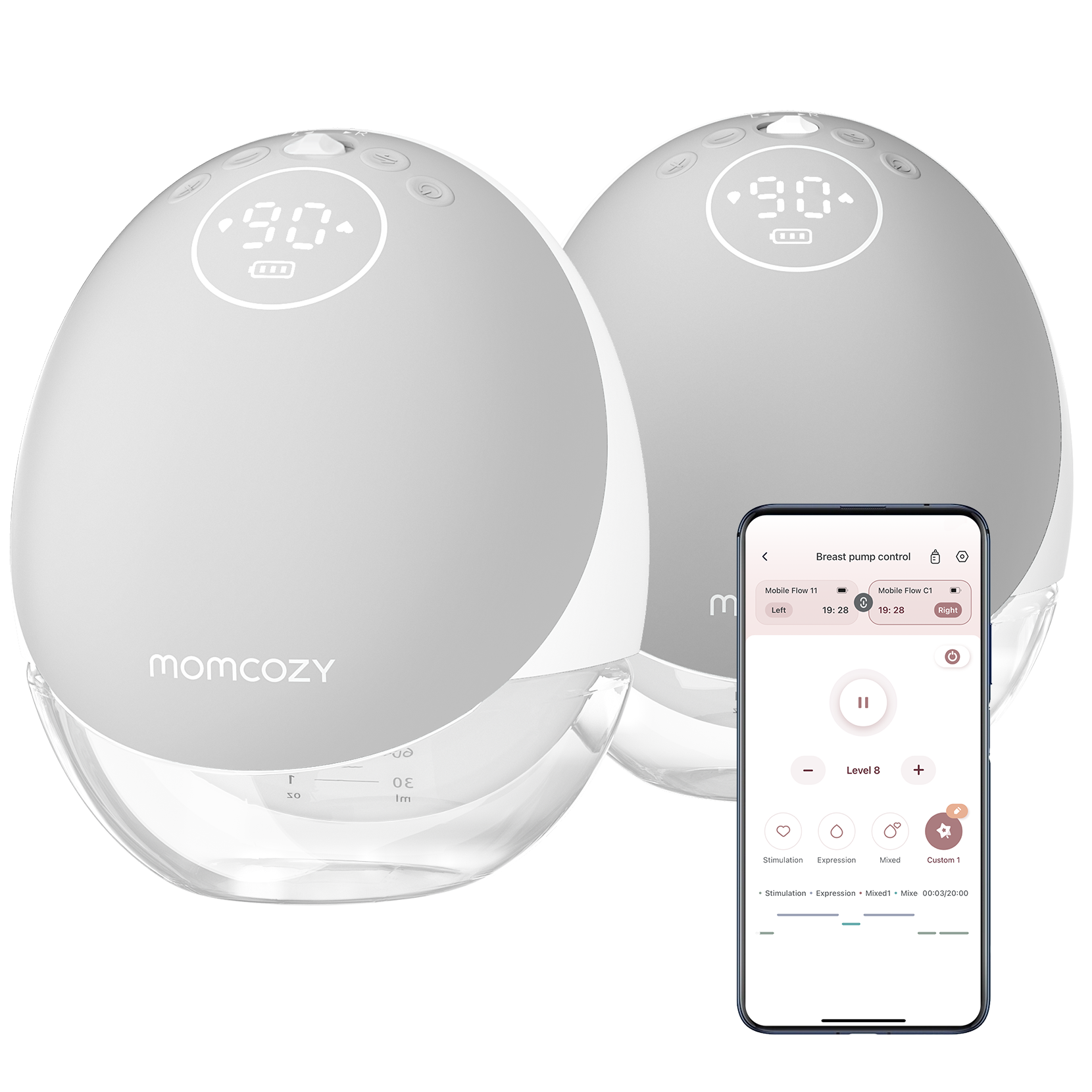Momcozy S12 Pinky Pro Electric Hands Free Breast Pump Wearable, 24mm 2 ...