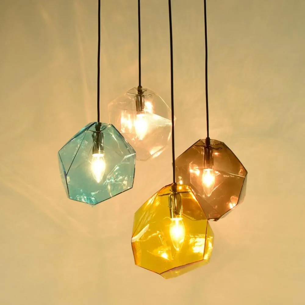 Modern Minimalist Pendant Lights Creative Colorful Glass Pendant Lamps ...